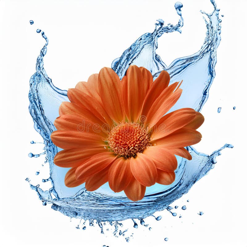 Flower from Water Splashes Isolated on White Stock Illustration ...