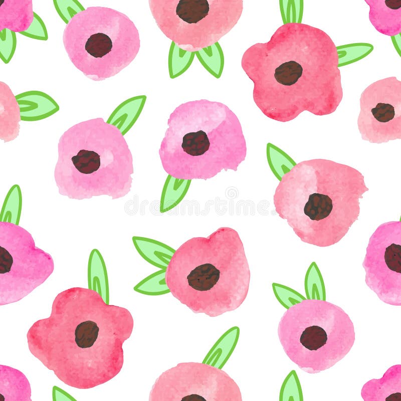 Flower Watercolor Seamless Pattern Background Design. Stock Vector ...