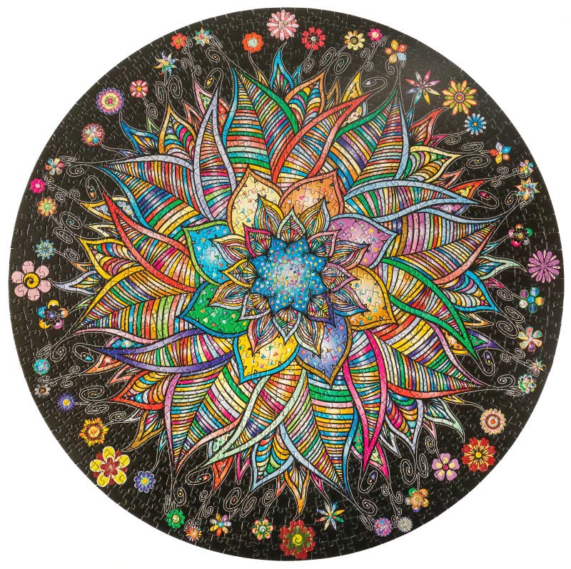 Flower Whisper-1000 Pieces Round Puzzle Color Challenge Jigsaw Puzzle ...