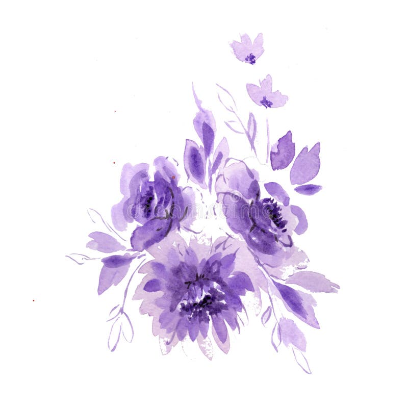 Tropical Flowers on White Background Exotic Flowers Stock Illustration ...