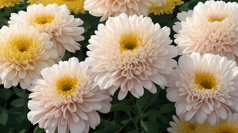 A Flower of White Chrysanthemums Stock Illustration - Illustration of ...