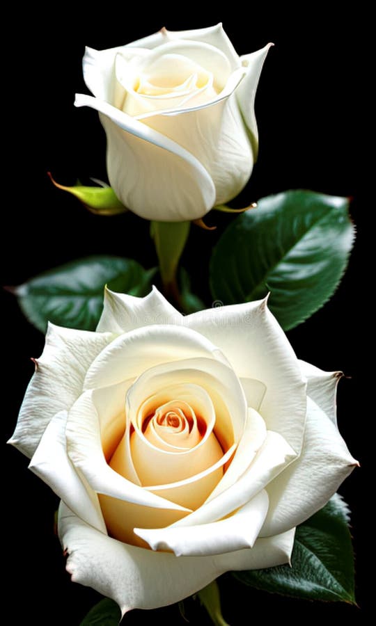 Flower White Rose on Black Background, Wallpaper, Design Stock ...