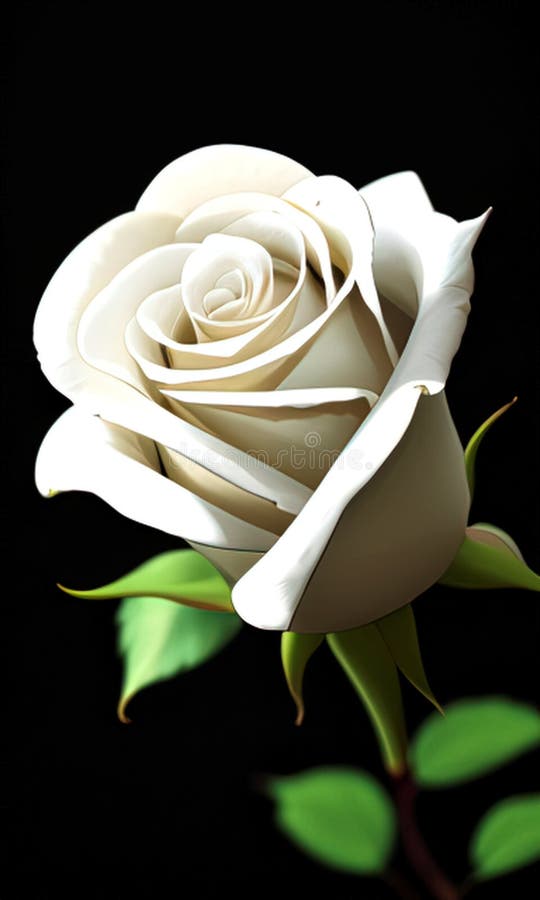 Flower White Rose on Black Background, Wallpaper, Design Stock ...