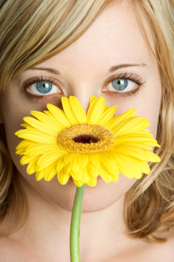 Flower Woman stock photo. Image of eyes, blue, daisies - 3270562