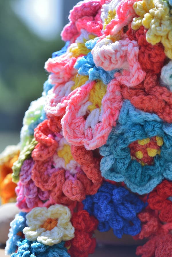 Flower Woolen Stitch Crochet Stock Photo - Image of celebration ...