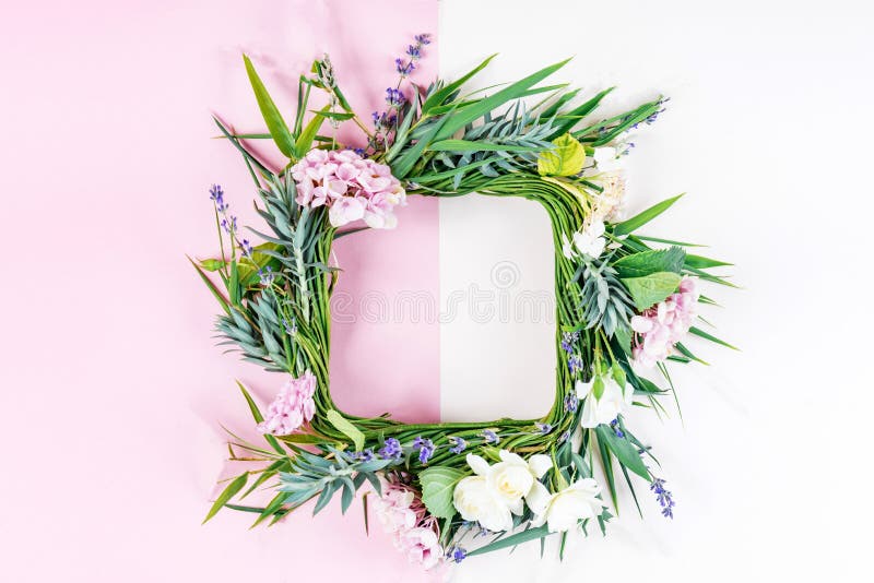 Flower Wreath on Background Stock Image - Image of pattern, floral ...