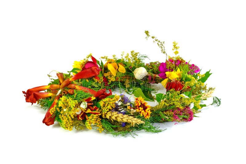 Flower wreath isolated stock image. Image of artificial - 207490219