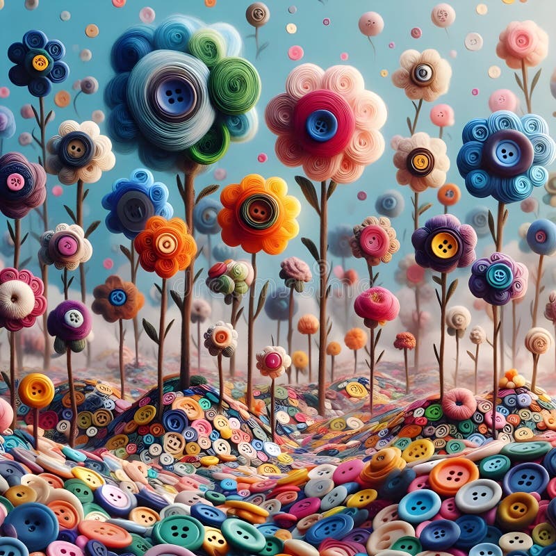 Flowered button field stock photo. Image of digital - 326719300