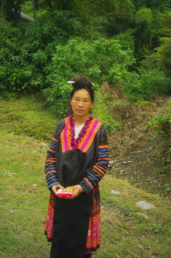 Flowered Hmong woman stock image. Image of culture, traditional - 22094465
