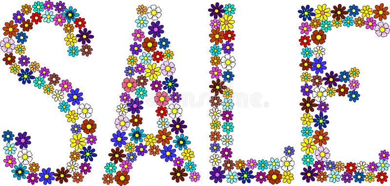 Flowered sale sign stock vector. Illustration of banner - 71146094