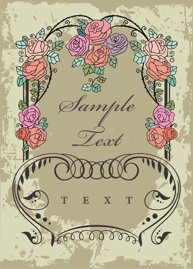 Flowered vector frame stock vector. Illustration of elements - 2727102