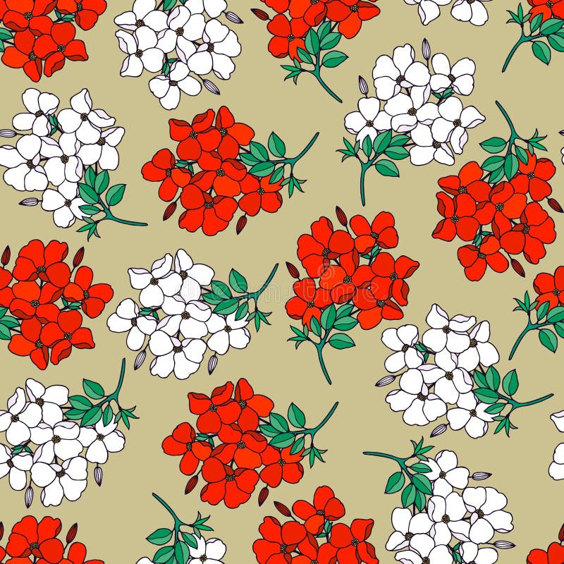 Flowering Branches Seamless Pattern. Vector Stock Illustration Eps10 ...