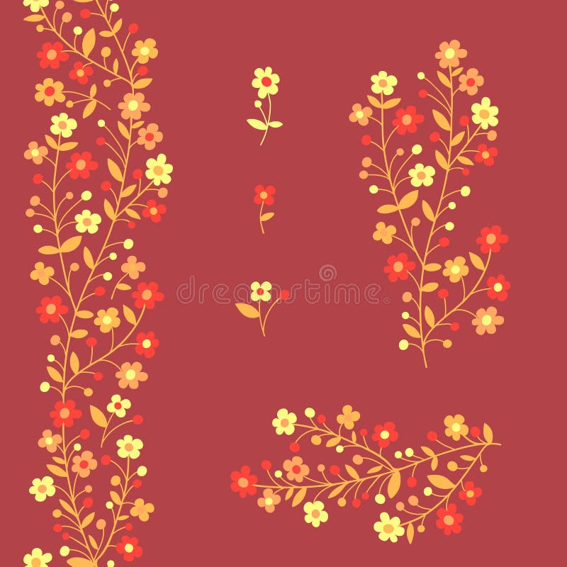 Flowering branches stock vector. Illustration of cute - 36637943