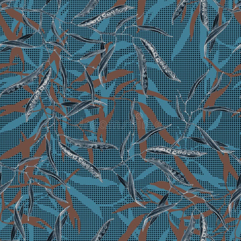 Flowering Canola, Canola Seed Pod, Canola Beans in Seamless Pattern ...