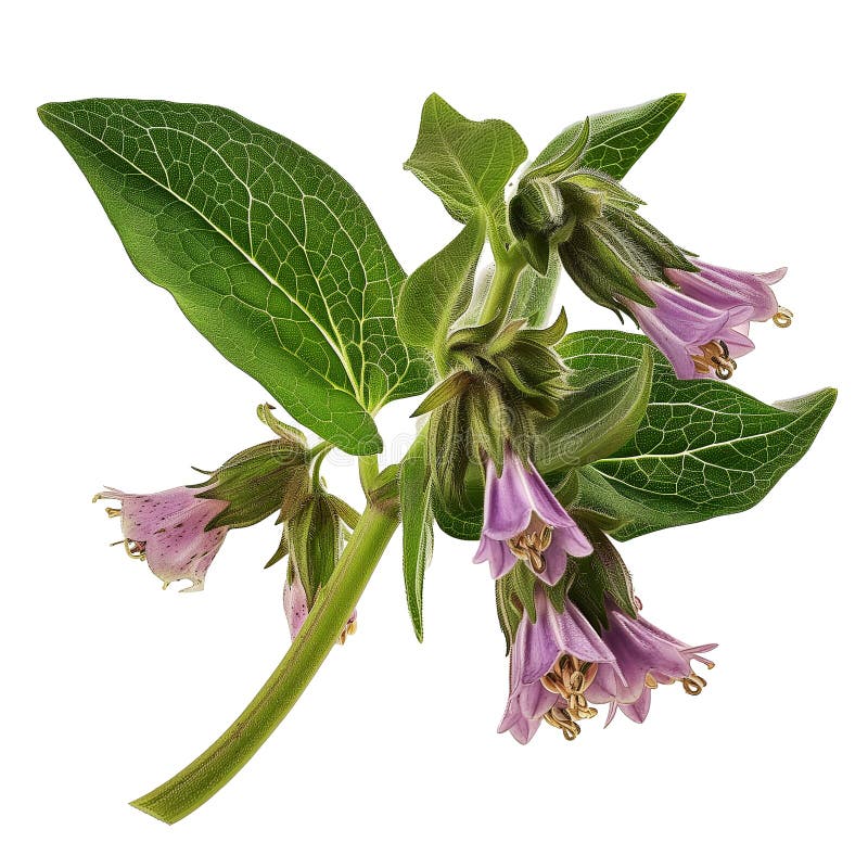 Flowering Comfrey (Symphytum Officinale) Isolated on Transparent ...