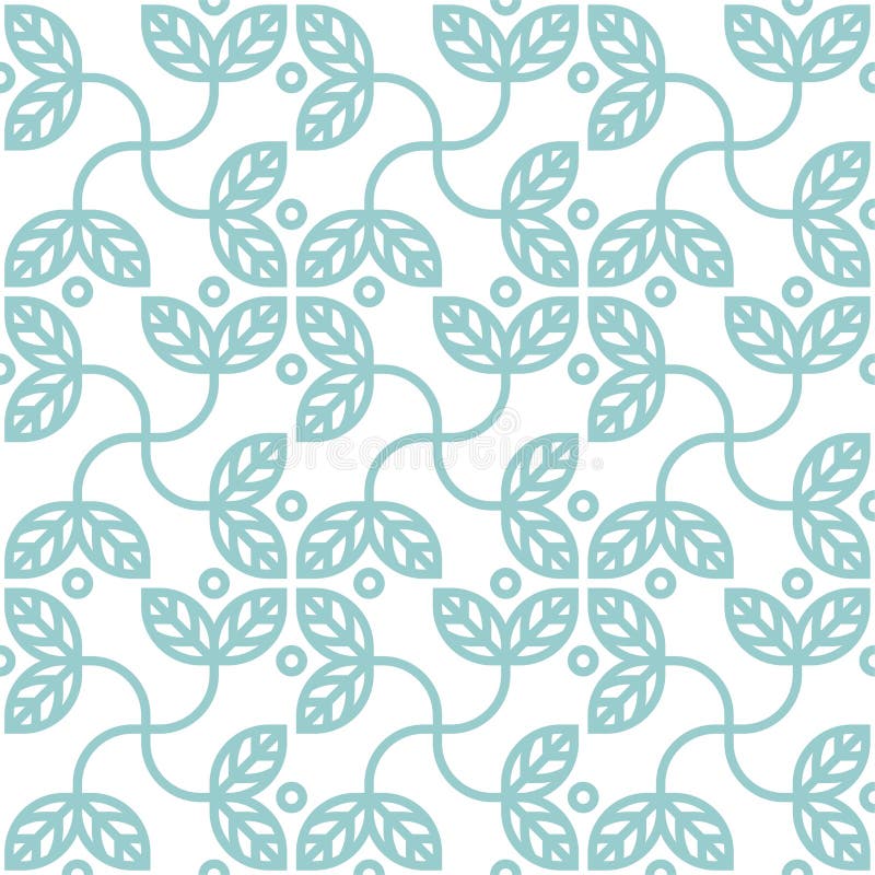 Seamless Line Pattern of Leaf Vines Stock Illustration - Illustration ...