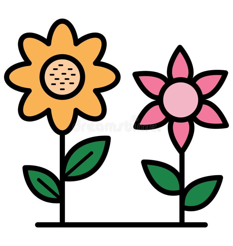 Flowering Plants Isolated Vector Icon that Can Be Easily Modified or ...