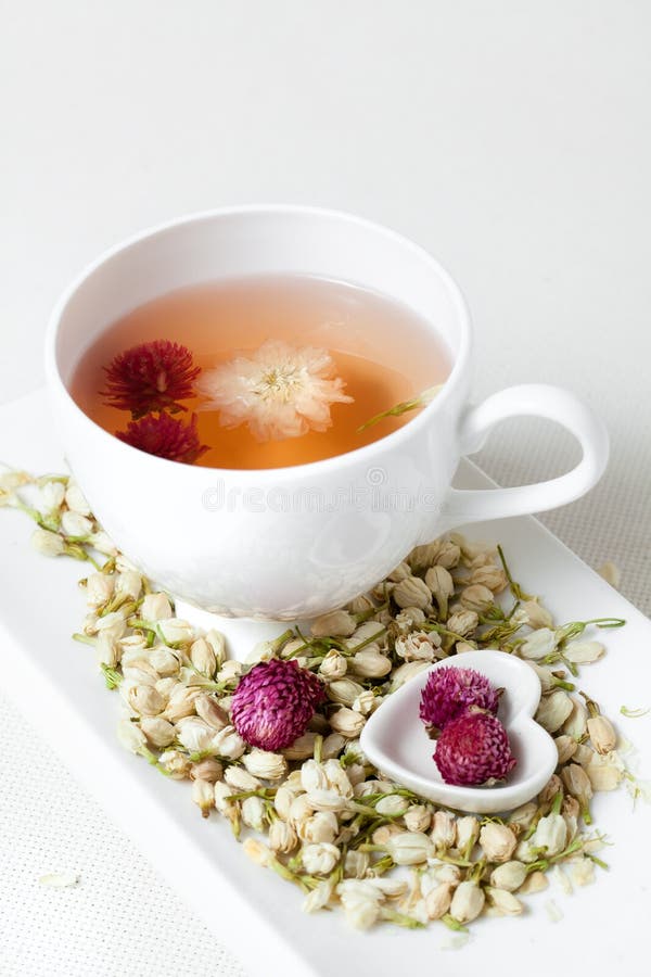 Flowering Tea and Dry Flowers Stock Photo - Image of chinese, green ...