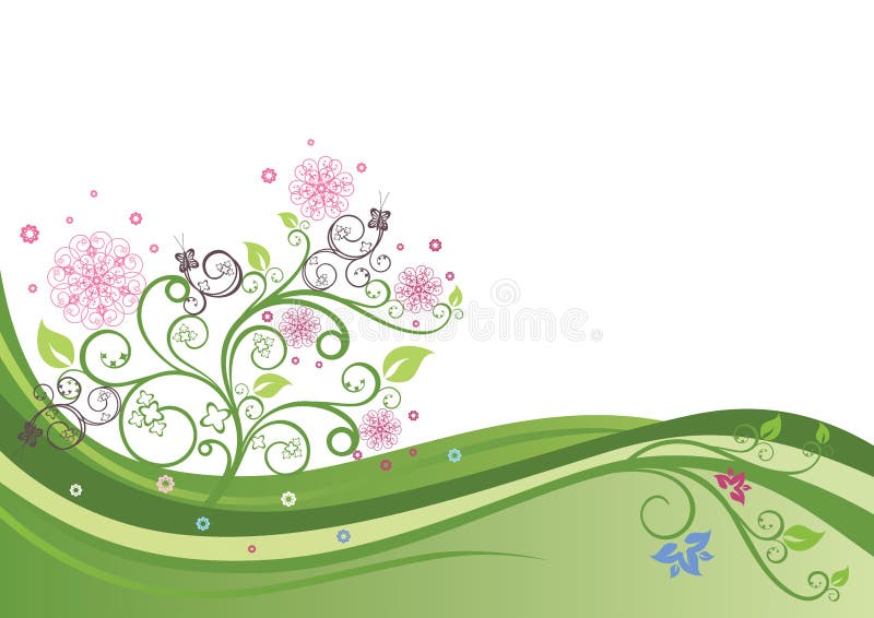 Flowering Tree Vector Illustration Stock Vector - Illustration of love ...