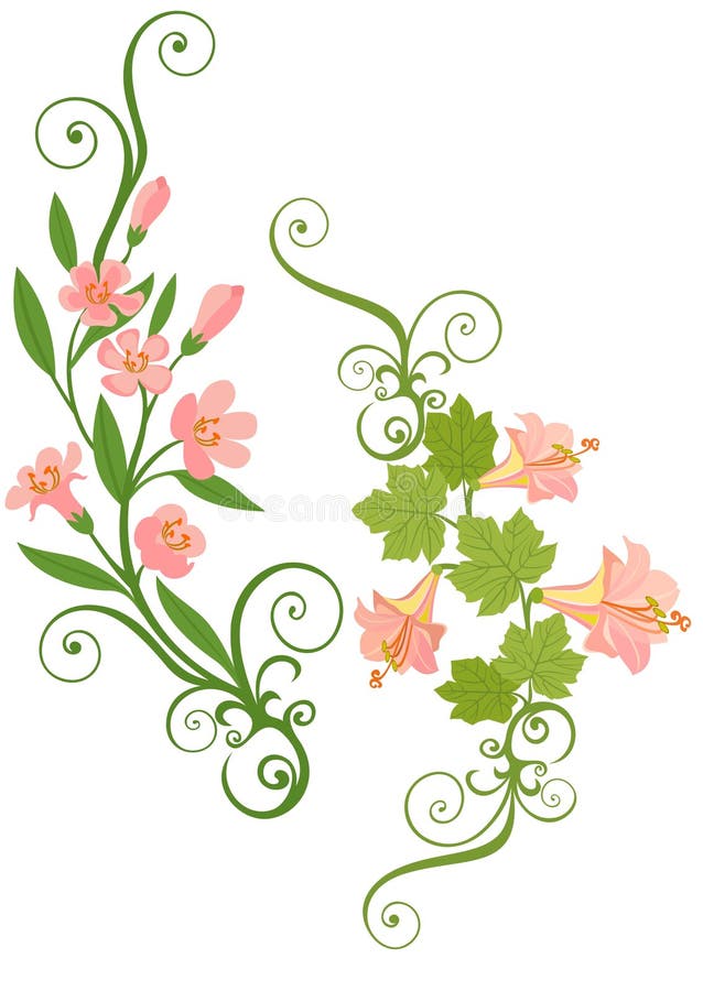 Flower Vintage Pink Lilac Rose Baroque Ornament Vector Floral Scroll ...