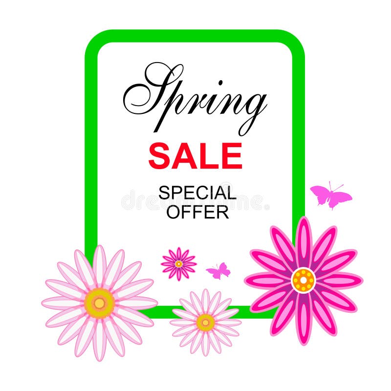 Spring Sale Graphic with Flowers in Vector Quality. Stock Vector ...