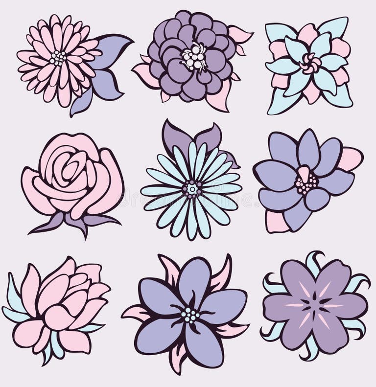 Flowers One Color Stock Illustrations – 16,088 Flowers One Color Stock ...