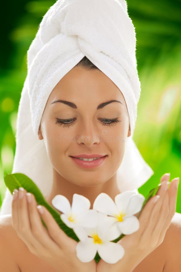 With flowers stock photo. Image of aromatherapy, enjoyment - 24829710