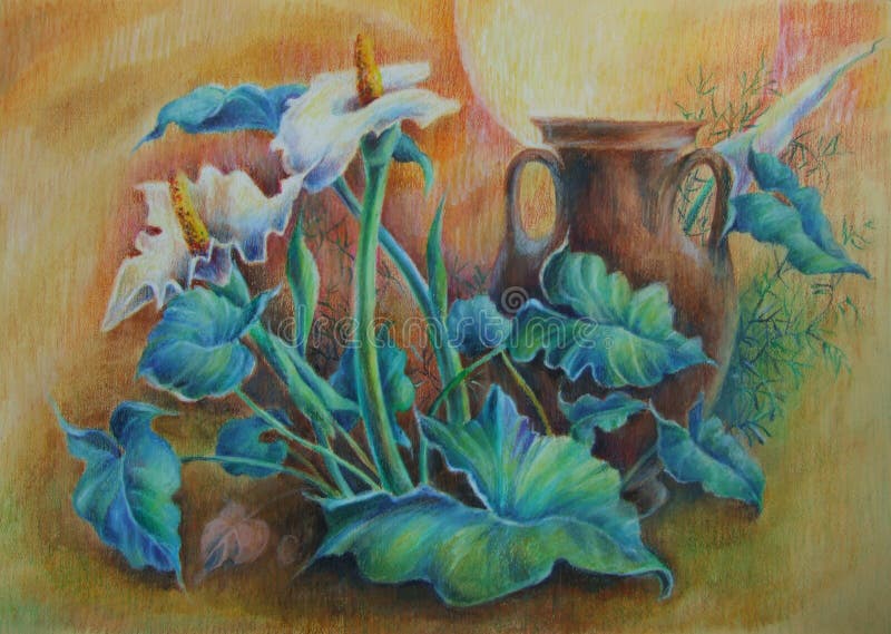 Cubism Pastel Painting Abstract Art Stock Illustration - Illustration ...