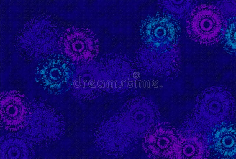 Flowers Abstract Background Pattern. Blue Contract Colors Template for ...
