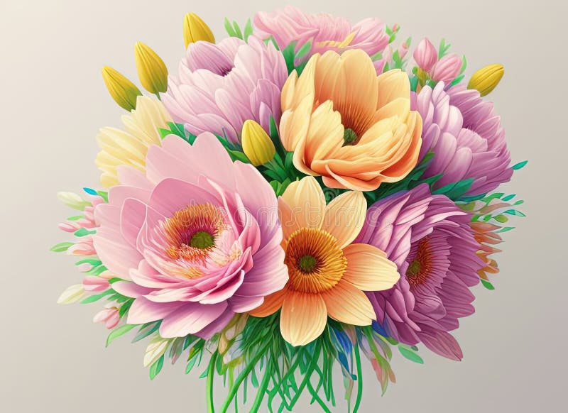 Flowers Abstract Illustration. Stock Illustration - Illustration of ...
