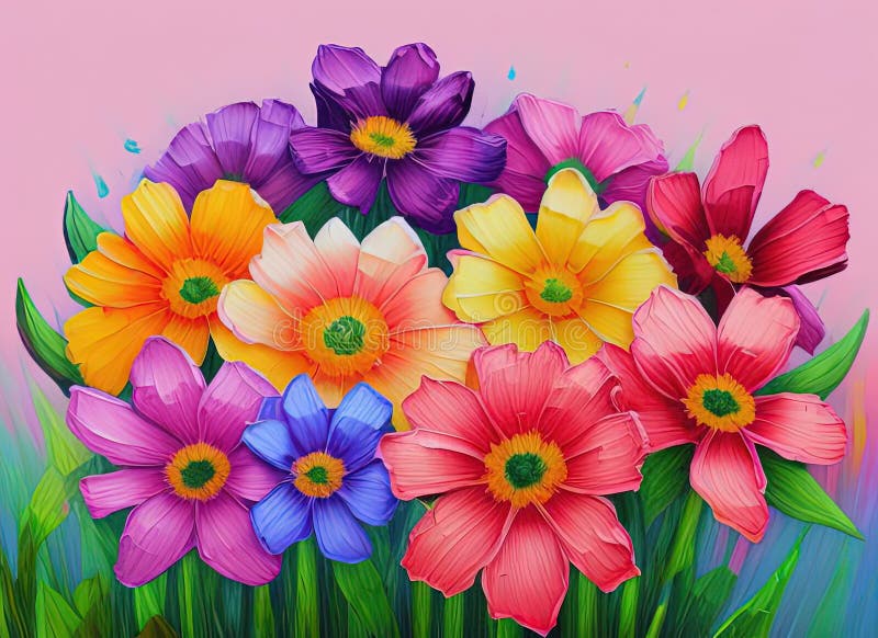 Flowers Abstract Illustration. Stock Illustration - Illustration of ...