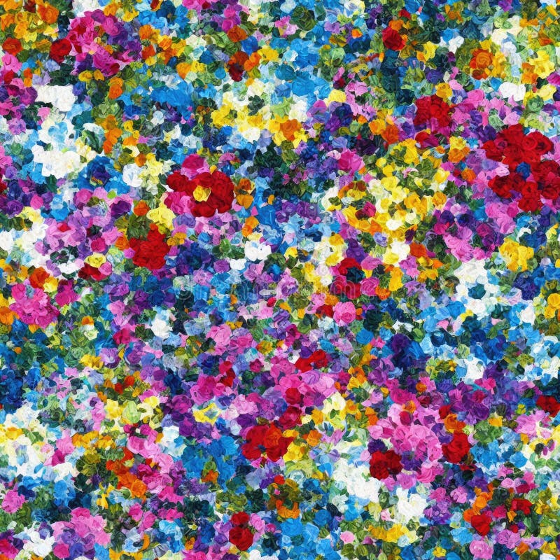Flowers Abstract Illustration, Seamless Pattern. Stock Photo - Image of painting, stable: 278508688