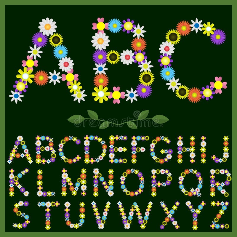 Flowers alphabet stock vector. Illustration of abstract - 52736373
