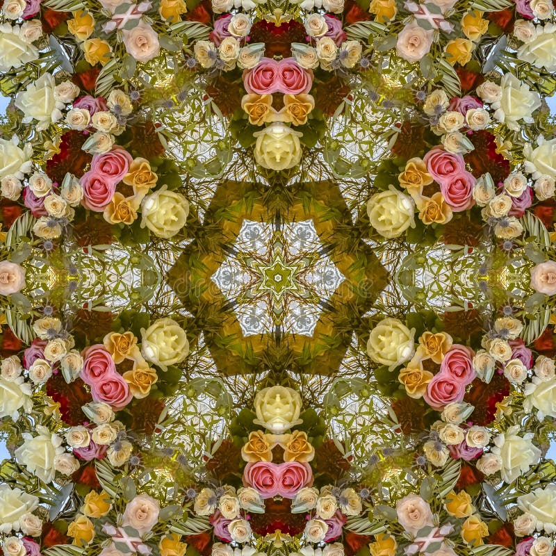 Flowers in an Angular Reflective Design from a Wedding with Colors ...