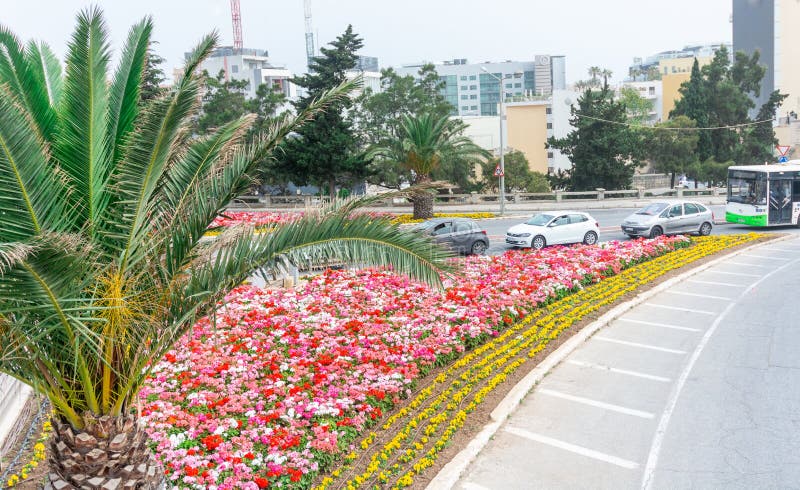 Flowers Arrangement and Roundabouts in Malta. Editorial Photo - Image ...