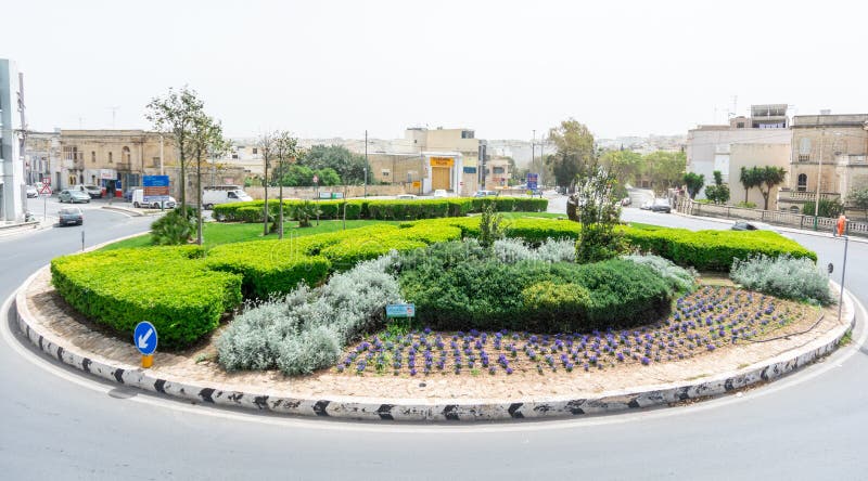 Flowers Arrangement and Roundabouts in Malta. Editorial Photography ...