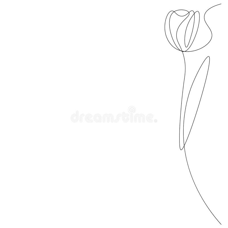 Flowers Background. Continuous Line Drawing Stock Vector - Illustration ...