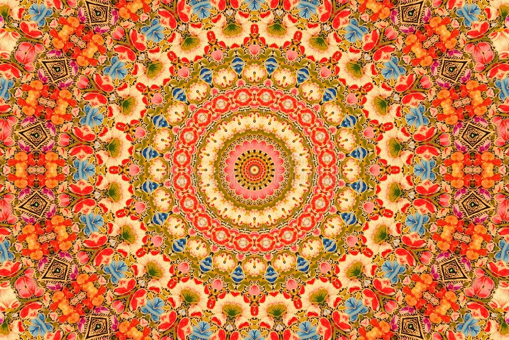 Flowers Background - Kashmiri Style Stock Photo - Image of concentric ...