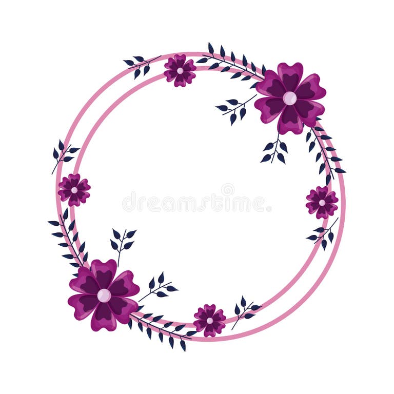 Flowers badge decoration stock vector. Illustration of frame - 144791103