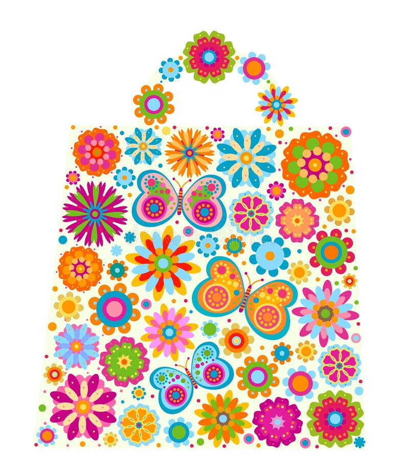 Flowers bag shape stock vector. Illustration of flower - 23506490
