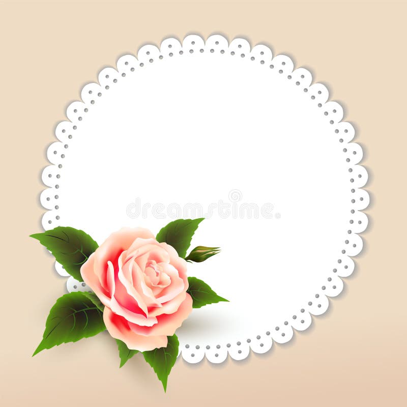 Flowers Beautiful Roses and Frame Stock Vector - Illustration of ...