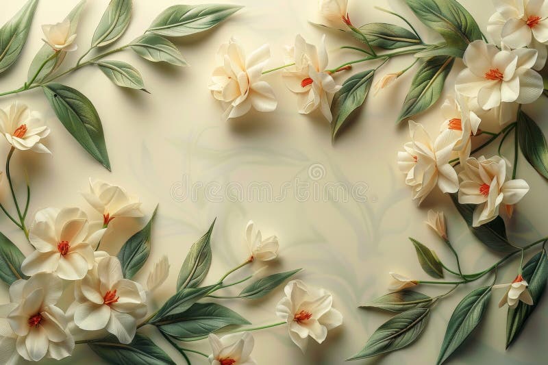 Flowers on a Beige Background. the Background is Made of Beige Flowers ...