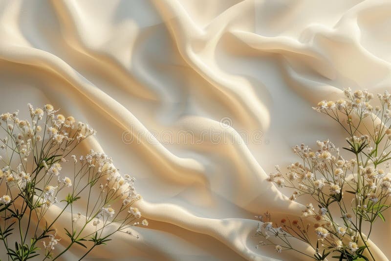 Flowers on a Beige Background. the Background is Made of Beige Flowers ...