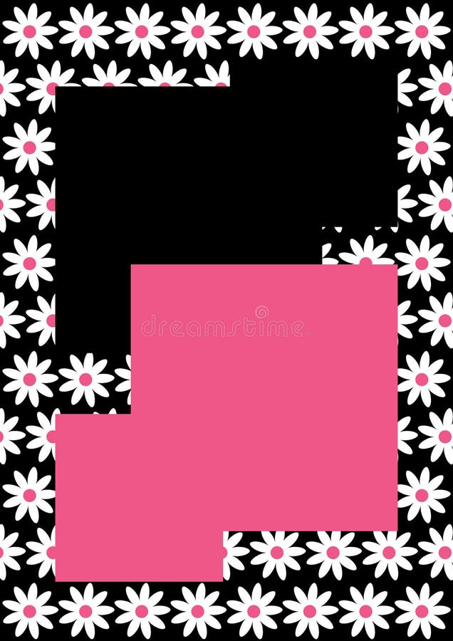 Flowers and Blocks Frame Border Stock Illustration - Illustration of ...