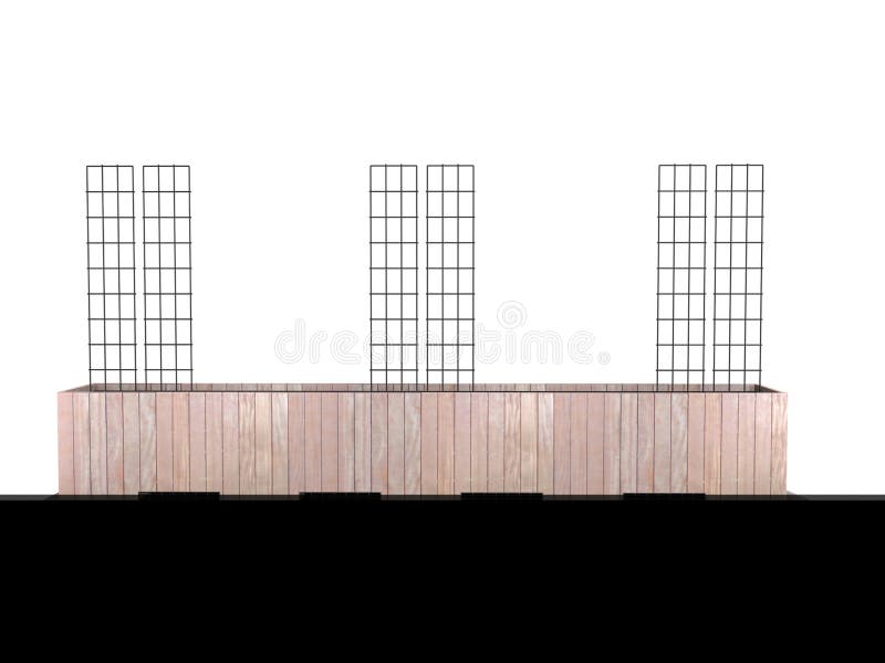 Flowers Border Edging with Support for Climbing Plants, 3D Render Stock ...