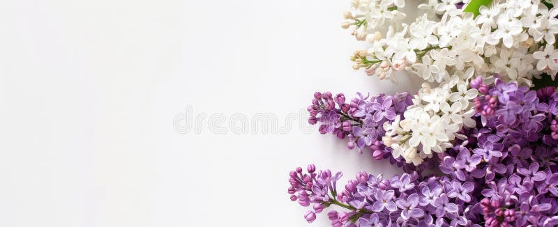Flowers Bordered in Lilac, Purple and Pink, Large Banner Size Stock ...