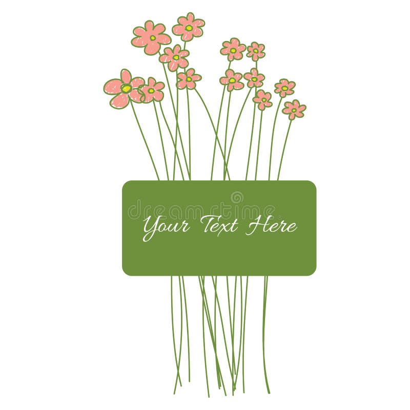 Flowers Bouquet Label for Your Text Vector Stock Illustration ...