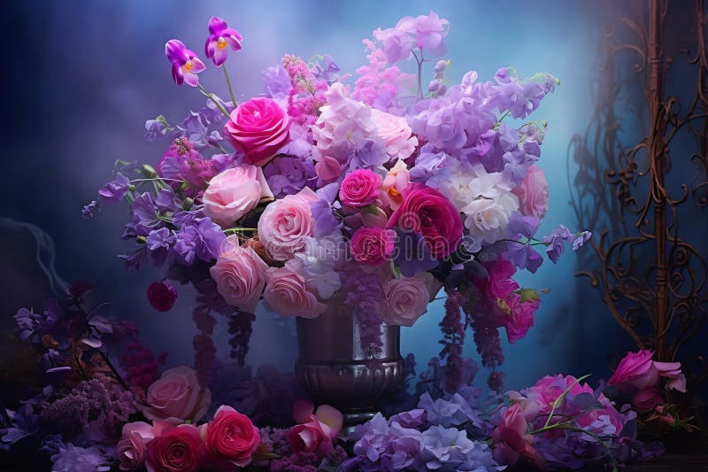 Flowers Bouquet Magical Fairytale World Stock Illustration ...