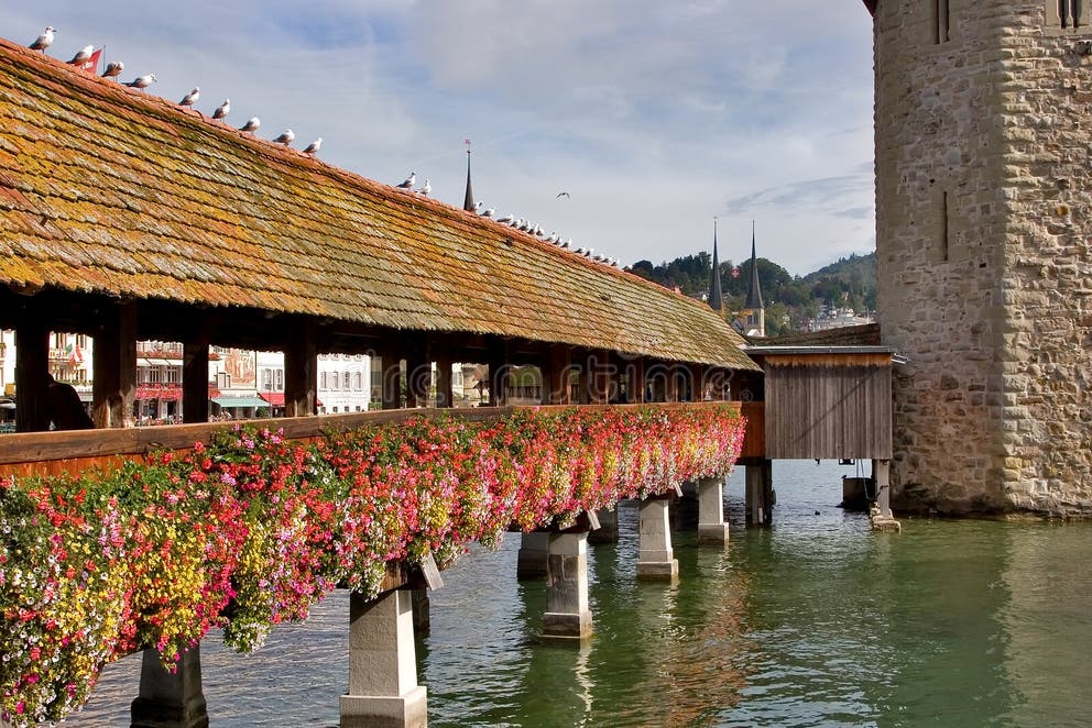 Flowers bridge stock photo. Image of clouds, boats, classic - 23191840