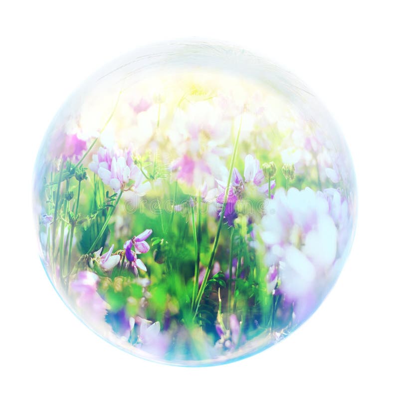 Flowers in bubble stock illustration. Illustration of reuse - 37697343